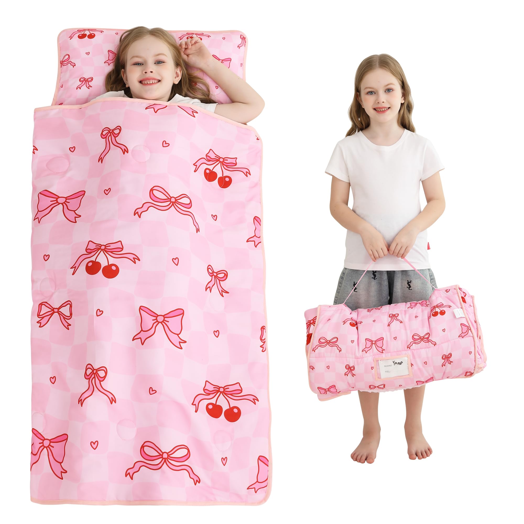 Cherry Toddler Nap Mat with Pillow and Blanket – Viviland
